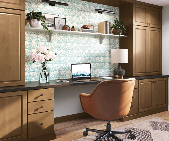 Office Cabinets in Natural, Neutral Brown Stain - Abode