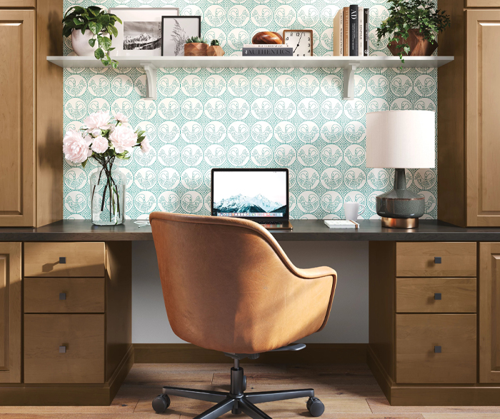 Office Cabinets in Natural, Neutral Brown Stain - Abode